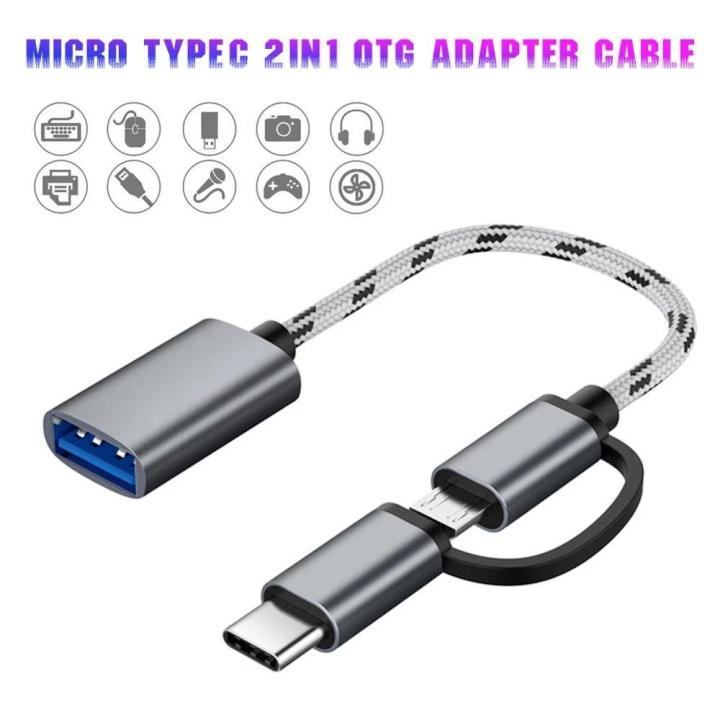 2 In 1 Type - C Micro Usb To Usb 3 . 0 Interface Otg สายเคเบิ้ลอะแดปเตอร์เชื่อมต่อ Micro Usb ...