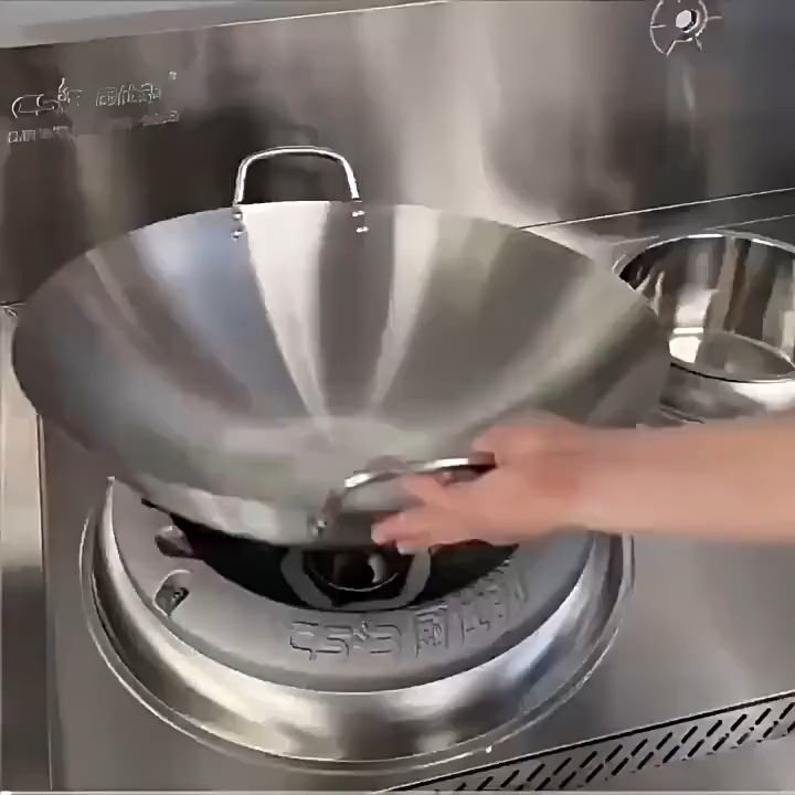 50CM-30CM Non-stick Pan Stainless Steel Large Wok Frying Pan Thick Wok ...