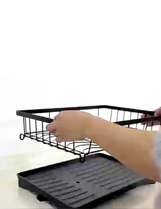 VENTION Carbon Steel Dish Rack 2-Layer Dustproof Drain Cabinet Rack Sink Bowl Cup Chopsticks ...