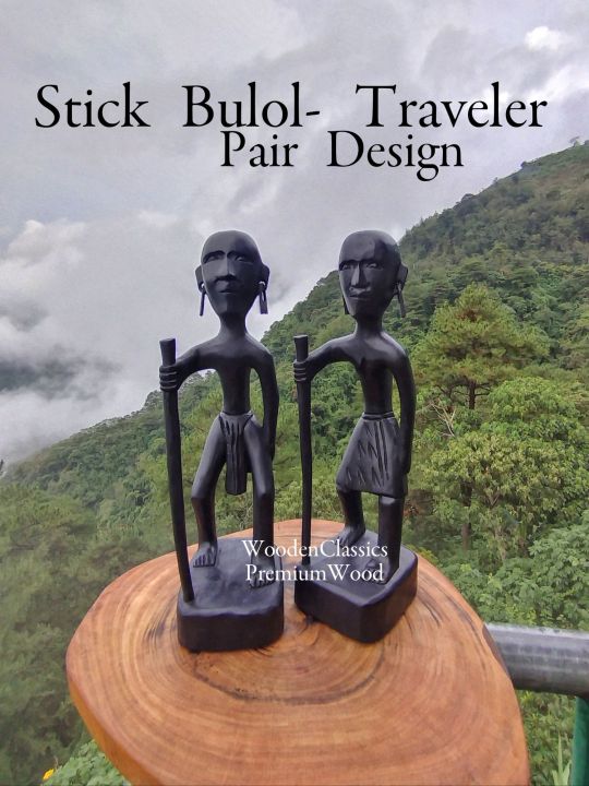 Pair designs- ethnic anito stick bulol- wood carvings | Lazada PH