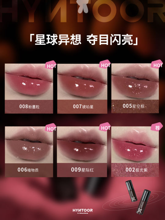 Hyntoor Black Rabbit Lip Gloss Fantasy Pink Planet Mirror Lip Lacquer ...