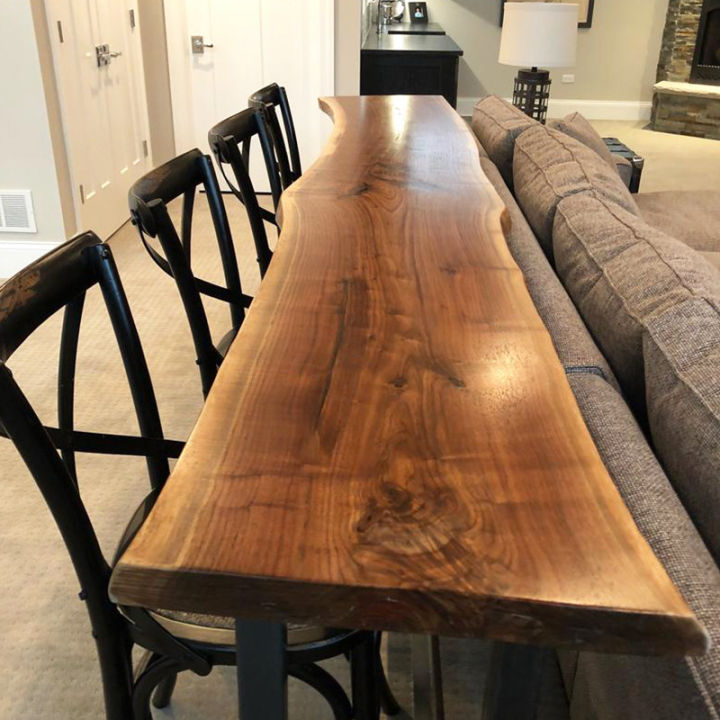 Solid Wood Retro Bar Counter Household Dining Table Balcony Wall Narrow ...