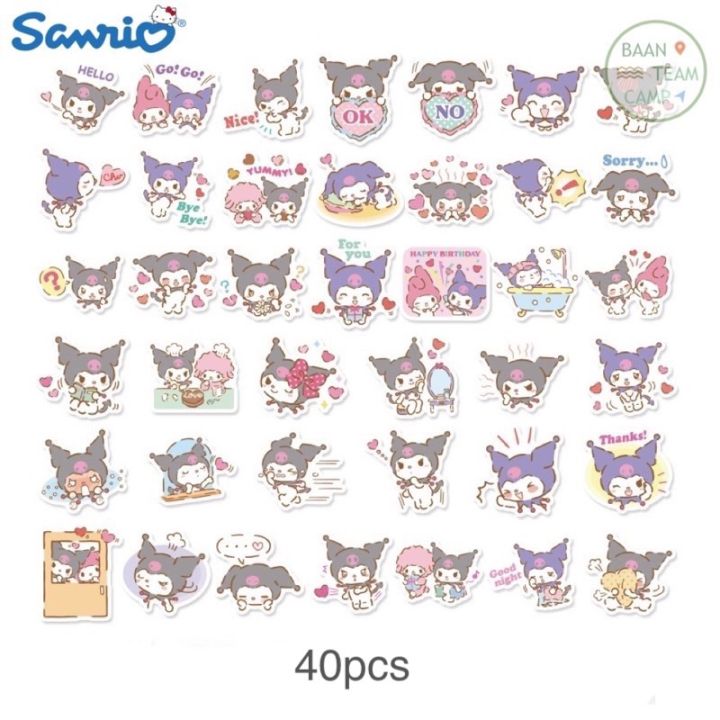 สติ๊กเกอร์ Kuromi 95 คุโรมิ 40 ชิ้น ซานริโอ้ Sanrio มายเม มาย เมโลดี้