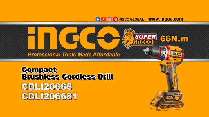INGCO Brushless Cordless Impact Drill 20V CIDLI206681 • Tm ss | Lazada PH