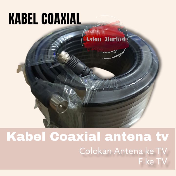 Kabel antena tv konektor F ke Jack TV Jantan male yang dihubungka ke TV ...