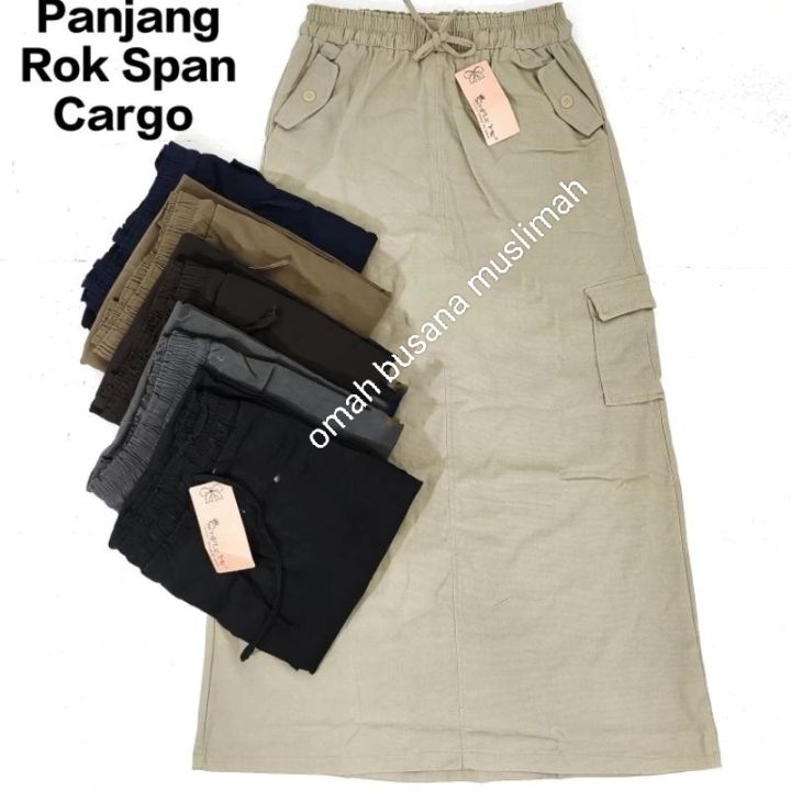 ROK SPAN CARGO PANJANG WANITA TEBAL SIMPLE ME | Lazada Indonesia