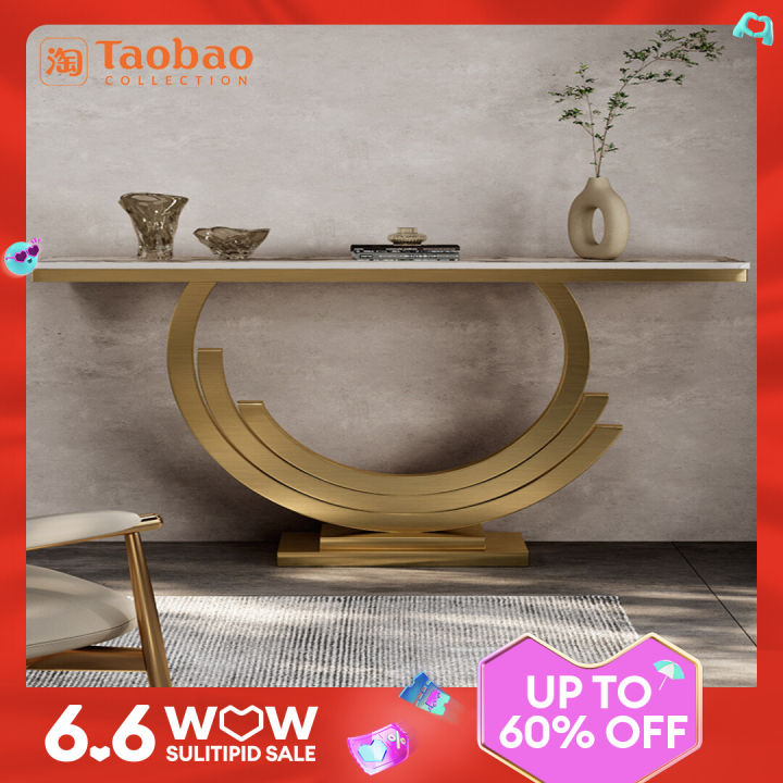 Minimalist Modern Stainless Steel Champagne Gold Brushed Home Console ...