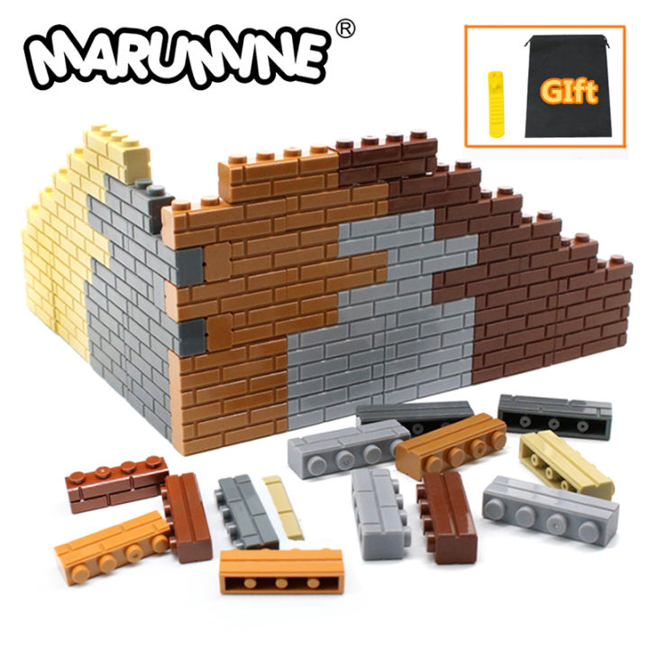 MARUMINE MOC City Blocks Parts 1x4 Wall Building Bricks 150PCS Friends ...