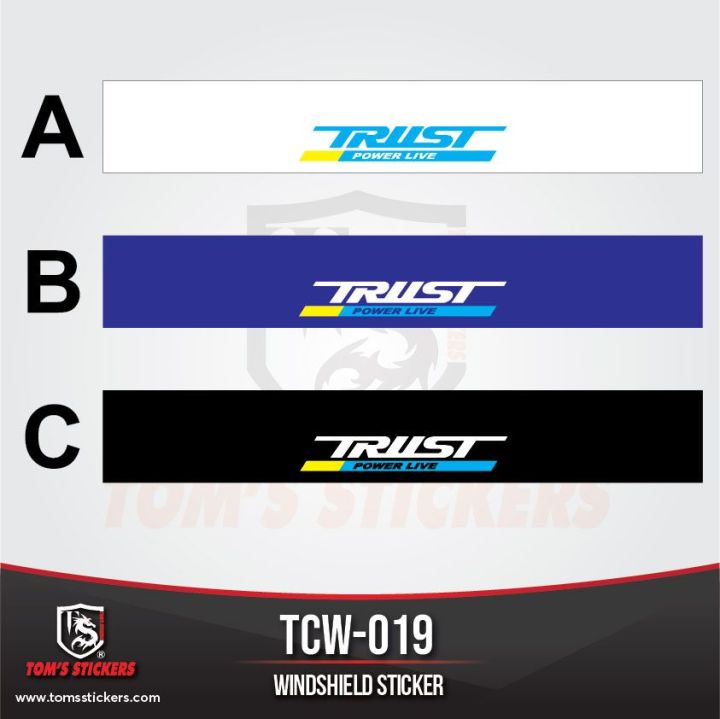 🎯 TRUST CAR WINDSHIELD STICKER TCW-019 | Lazada