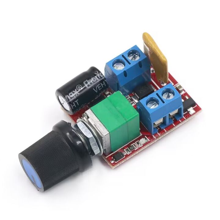 Mini 5A PWM Max 90W DC Motor Speed Controller Module 3V 6V 12V 24V 35V Speed Control Switch LED ...