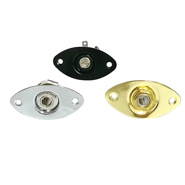 Metal Bass Jack Socket with Oval Plate 1/4inch Electric Guitar Jack ...