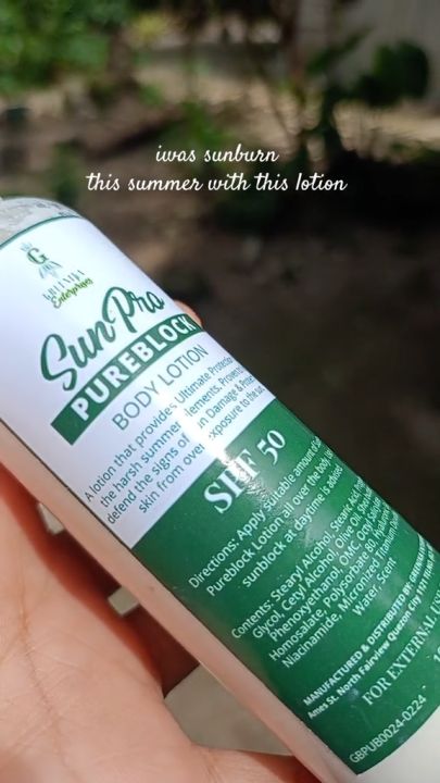 [ SUNBLOCK LOTION SPF50 ] Greenika SunPro Pure block Lotion Cream ...