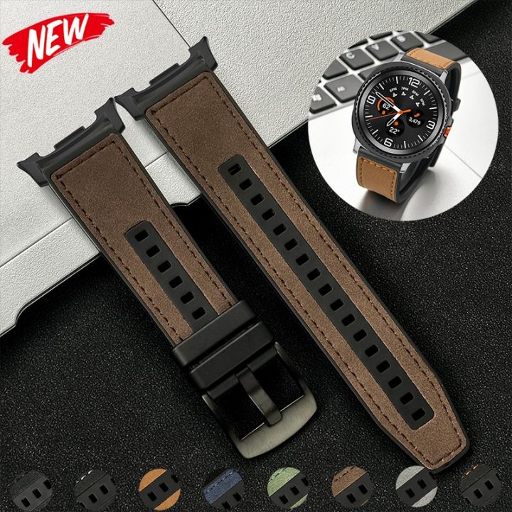Silicone Leather strap for Samsung galaxy watch 8/8 classic 46MM ...