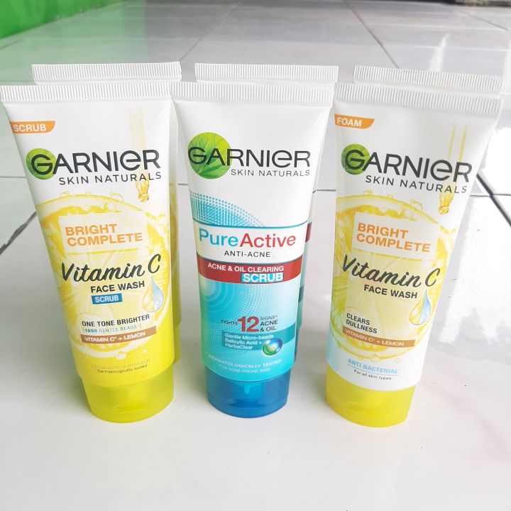 garnier bright complete facial scrub 100ml] bright complete facial foam ...