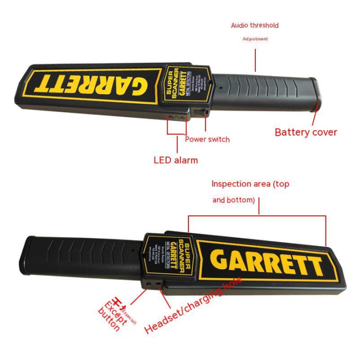 Metal Detector GARRETT Super Scanner Professional Portable Metal knife ...
