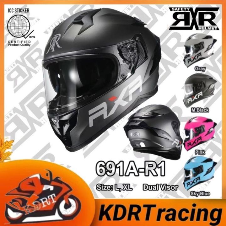 RXR 691A-R1 DUAL VISOR FULL FACE HELMET WITH ICC (BPS) SIZE 59-60CM 62 ...