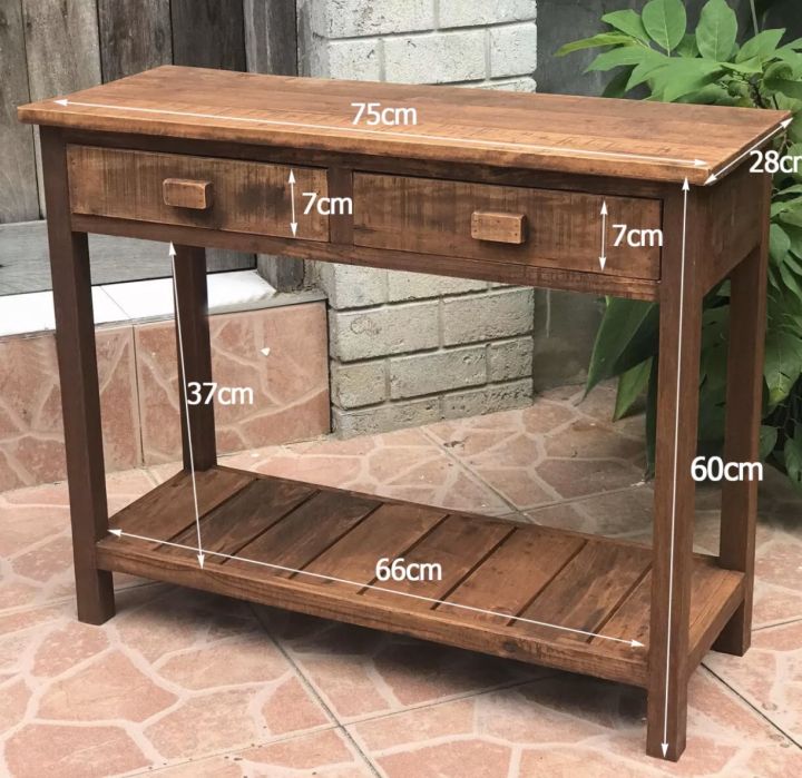 KIDS CONSOLE TABLE with 2 drawers, 75cm x 28cm x 60cm MINI CONSOLE ...