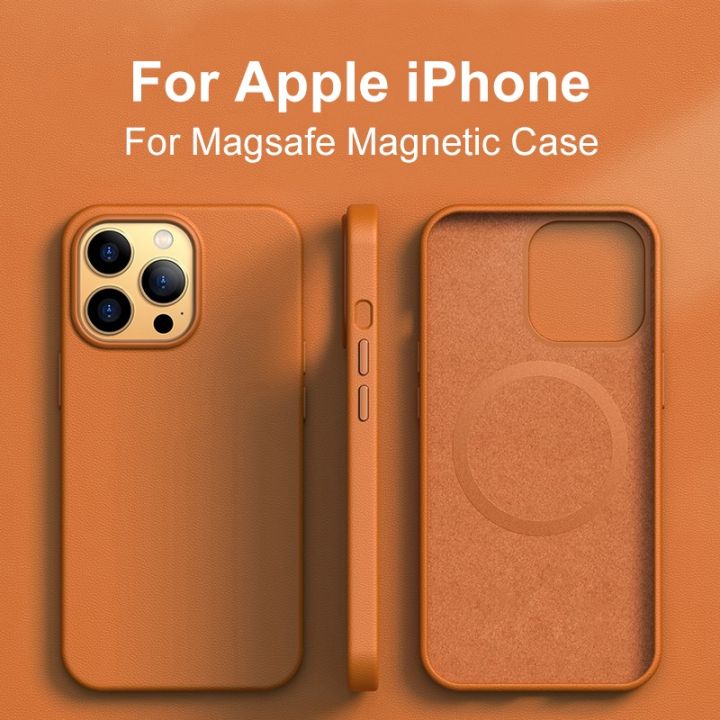 For Magsafe Magnetic Leather Liquid Silicone Case For Apple iPhone 14 13 Pro Max Plus Mini ...
