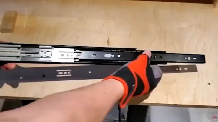 (PER PAIR) Drawer Guide Full Extension 3 Fold For Desk Drawer Rail ...