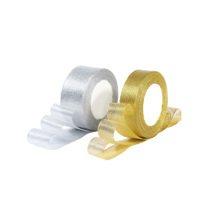 Gold Leaf Silver Onion Ribbon Gold and Silver Color Ribbon Gift Flower ...
