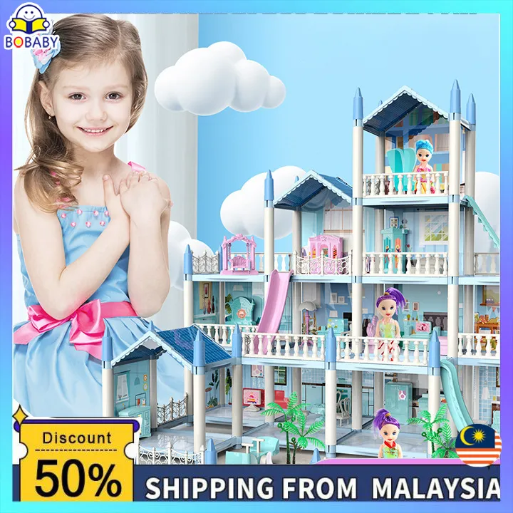 DIY Assembled Castle Home Princess Doll House Princess Villa Dream ...