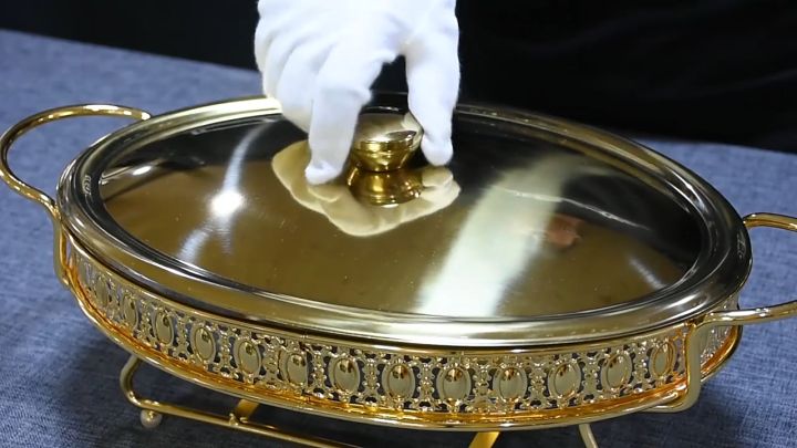 Luxury Gold Silver Chafing Dish Buffet Food Warmer Display Egg Shape ...