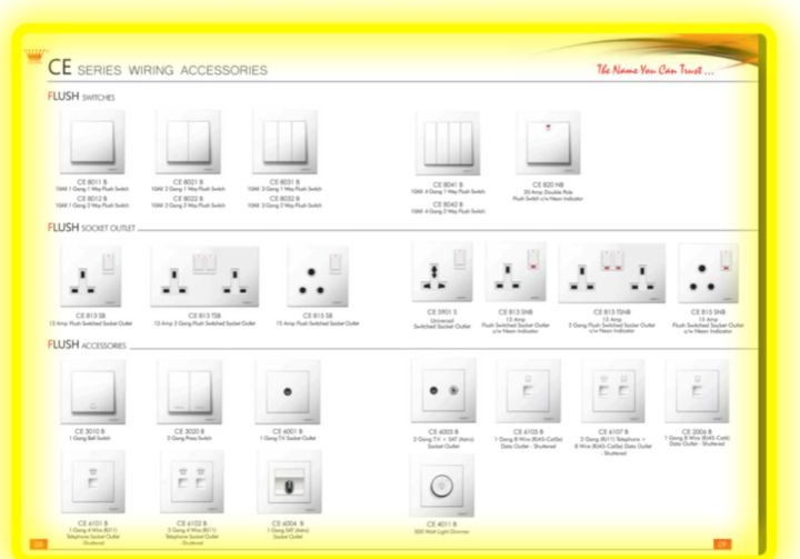[CE SERIES ] CROWN CE SERIES SWITCHES & SOCKET OUTLET [SIRIM APPROVED ...