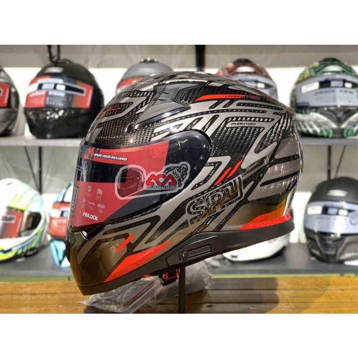 SPYDER RECON + S2 PHANTOM CF Full-Face Dual Visor Helmet + Free Clear ...