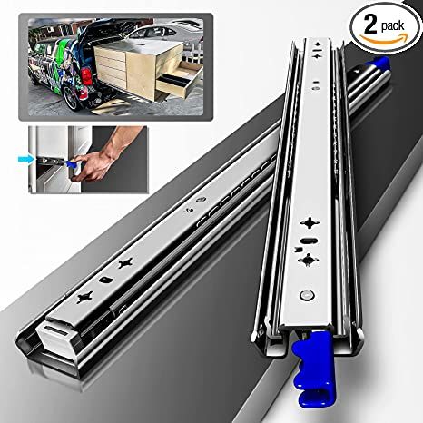 AOLISHENG 1 Pair Locking Heavy Duty Drawer Slides 12 14 16 18 20 22 24 ...