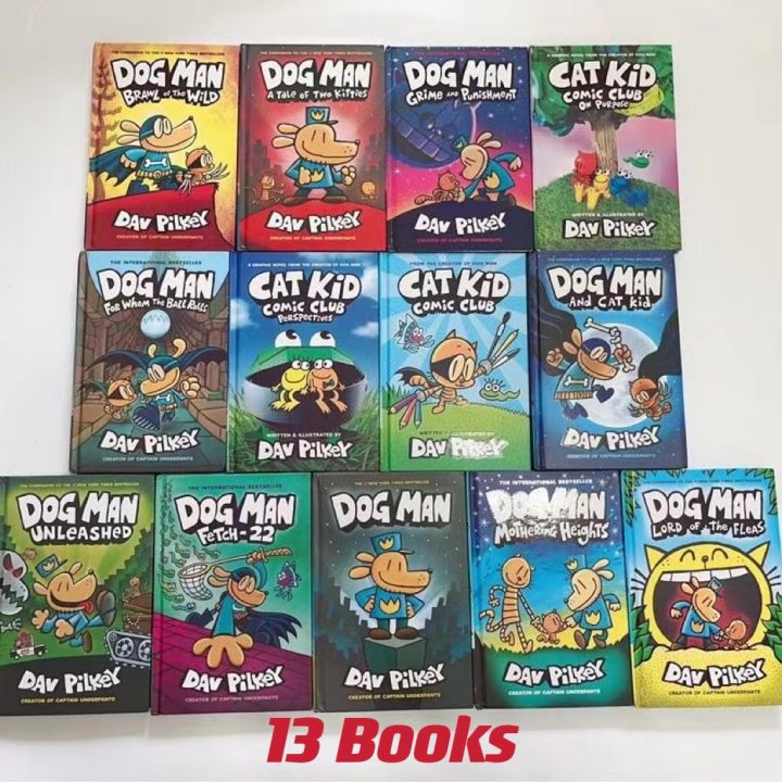 Dog Man 13 hardcover books set by Dav Pilkey,funny English comics book ...