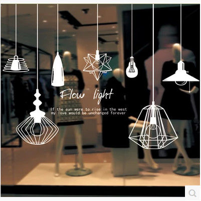 Creative Wall Stickers Clothing Store Chandelier Stickers Coffee Milk ...