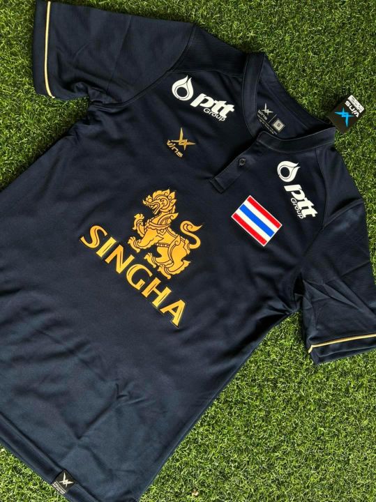 เสื้อโปโลคอจีนคุณภาพเกรดพรีเมียมvins1903 fullสิงห์+PTT+ธงชาติผ้า ...