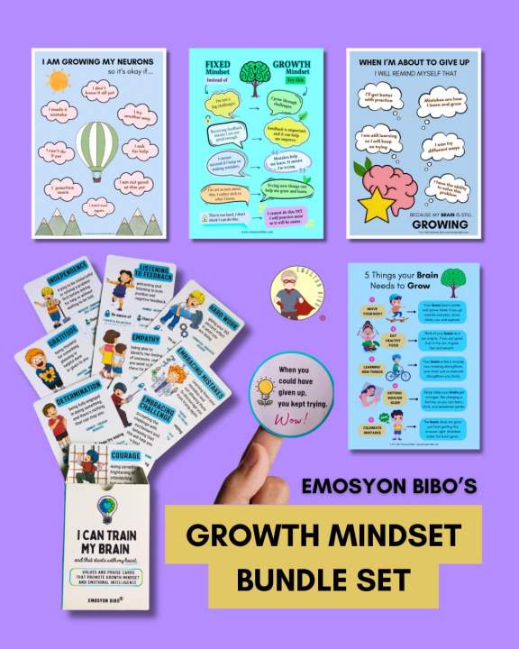 Growth Mindset Bundle Set - Educational Learning Materials for Kids ...