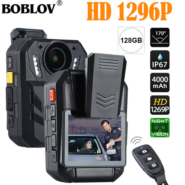 BOBLOV WA7-D with Wireless Controller Body Mini Action Camera HD 1296P 128GB Night Vision ...
