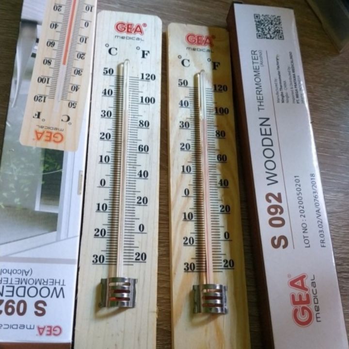 GEA S 092 Wooden Thermometer (Alcohol) Termometer Kayu Suhu Ruangan ...