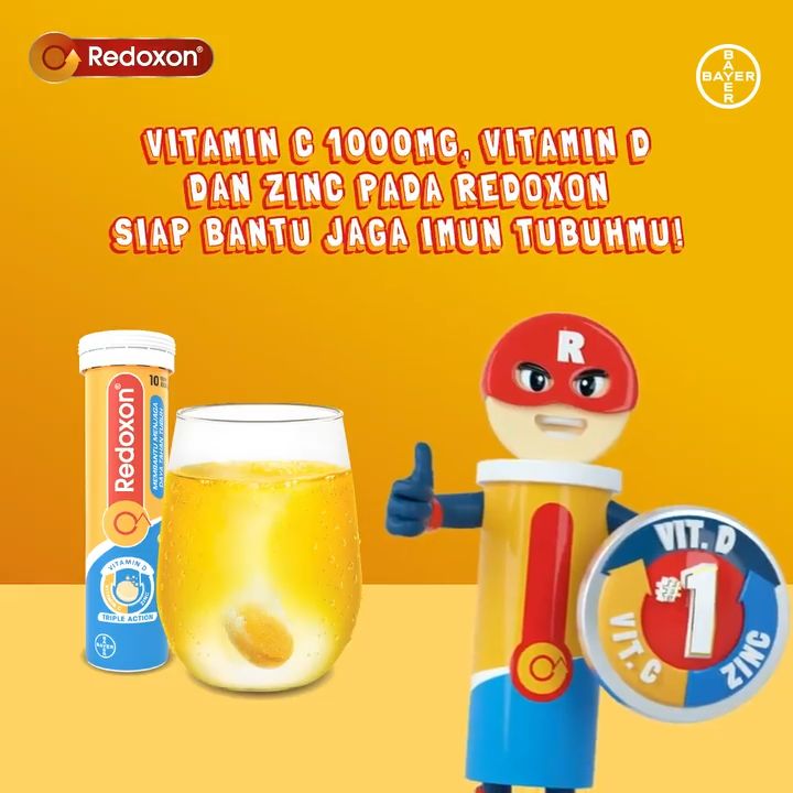 Redoxon Isi 10 Tabs & 10+5 Tab - Redoxon Vitamin C, D & Zinc Rasa Jeruk ...
