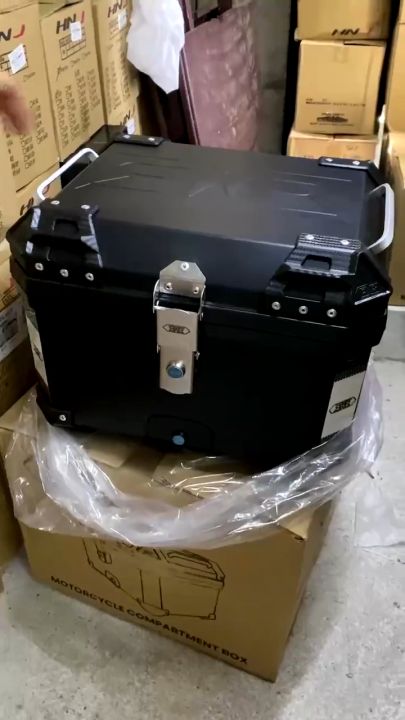 RXR 45L Liters HARD PLASTIK TOP BOX Motorcycle Compartment Box Helmet ...