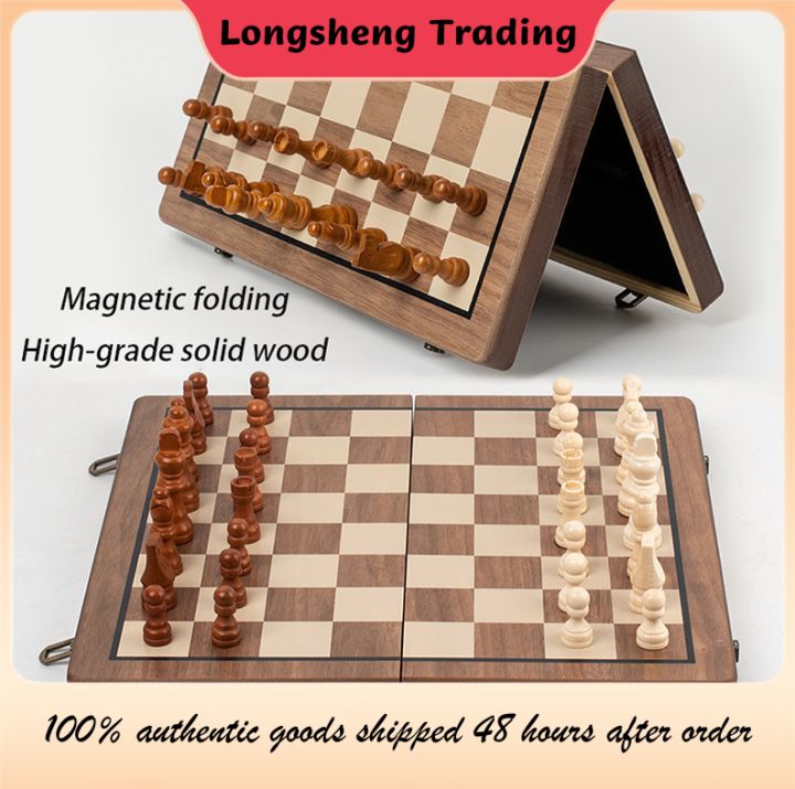 Wooden Chess Board Tournament Size Foldable Chess Set Chess Board Games ...