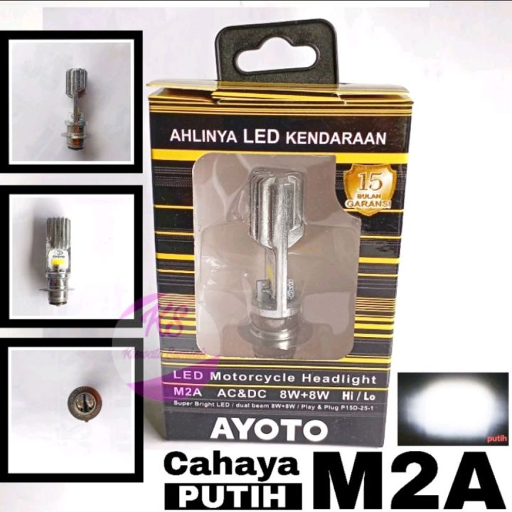 Cahaya PUTIH AYOTO M2A H6 AC DC Lampu Utama Motor Bebek dan Matic ...