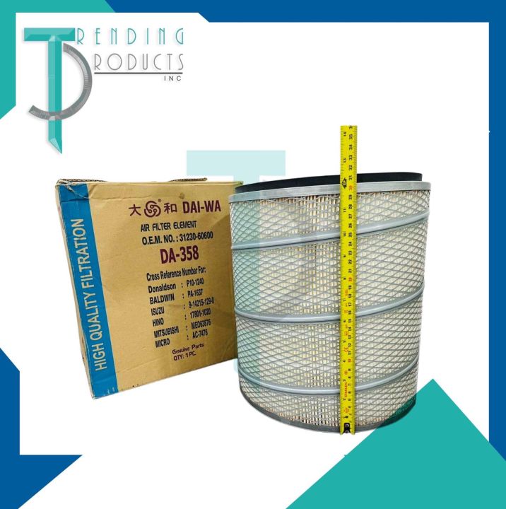 Daiwa Air filter, DA 358 for Mitsubishi Bus 8DC8, 8DC9 | Lazada PH