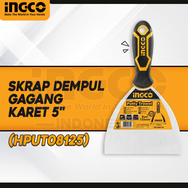 INGCO SKRAP DEMPUL GAGANG KARET 5" KAPE SCRAP DEMPUL 5 INCH | Lazada ...