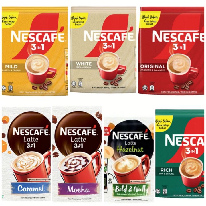 Nescafe 3in1 (Original /Rich /Mild/caremal /Mocha /White/Hazelnut ...