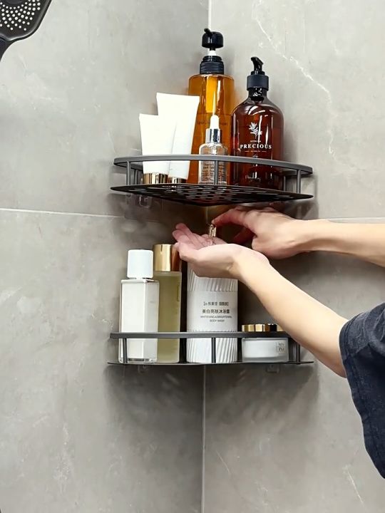 KEVE Space Aluminum Bathroom Rack Bathroom Organizer Storage Shelf Rack ...