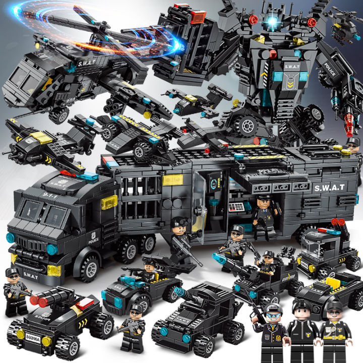 mainan 700PCS SWAT Building Blocks Toys for Kids City Police Model Toys ...