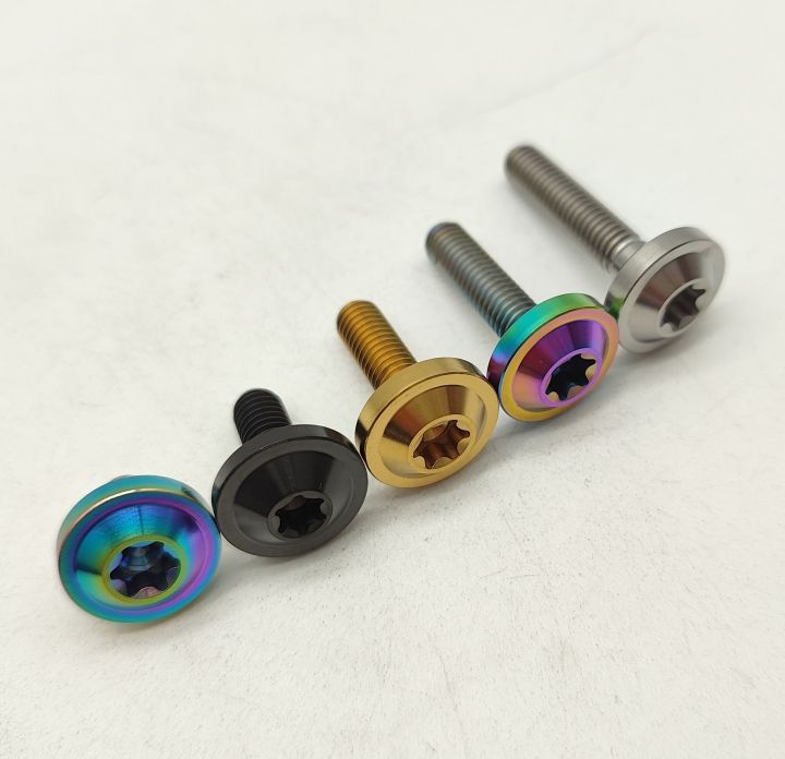 1pc Vitaltitanium Grade 5 Titanium Bolts Big Head M6 x 10 15 20 25 30mm T30 T40 Torx 1.0Pitch ...