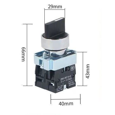 22mm Selector Select Switch/22mm XB2-BD33 3 Position 2NO Knob Switch 10A/415V Lock-in Selection ...