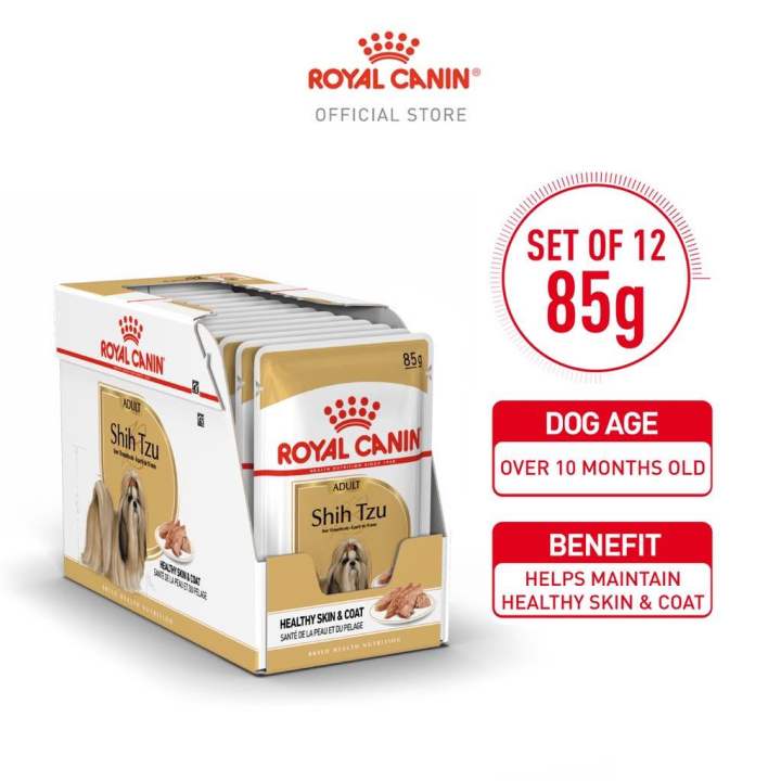 Royal Canin Shih Tzu Adult 1 BOX (85g x 12 pouches) Wet Food - Breed Health Nutrition | Lazada PH