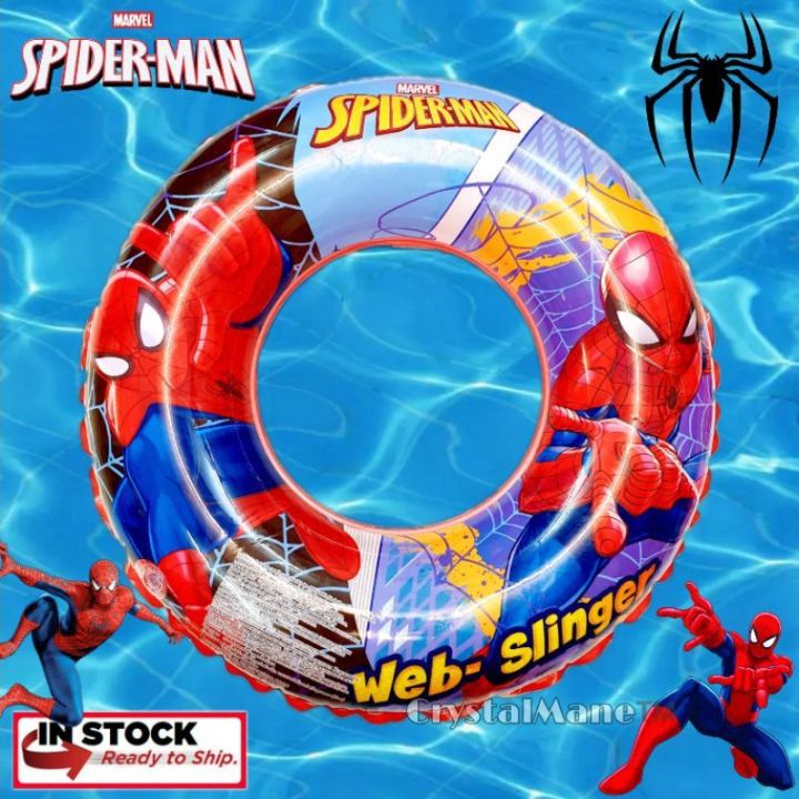 Inflatable MARVEL SPIDER-MAN Design Float Swim Ring Kids Size.Pelampung ...