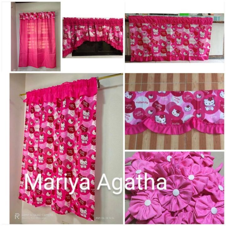 Hello Kitty Design CURTAINS window Kitchen sink valancer pillow case ...