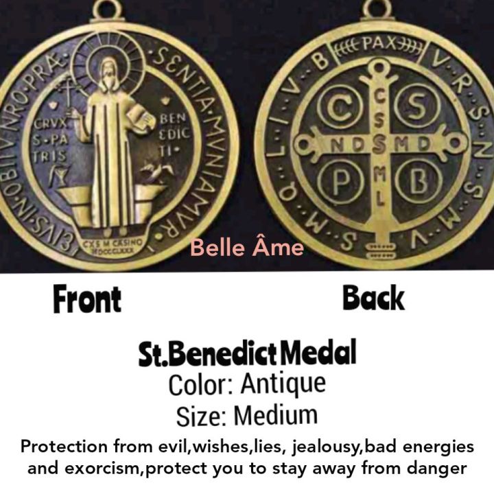 St Benedict Medal (2.75 inches)with free Pouch and Black String with prayer | Lazada PH